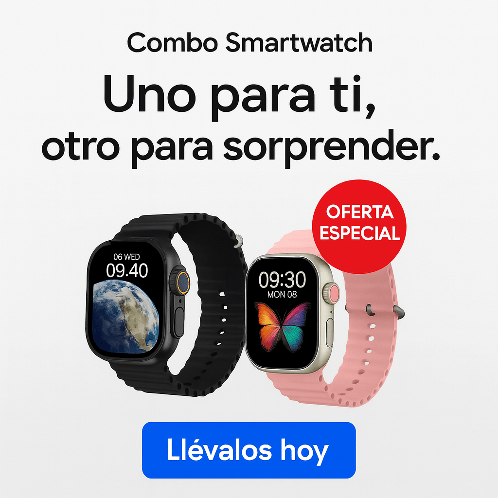 Smartwatch Combo Pareja Mujer Y Hombre – Tecnología Urbana